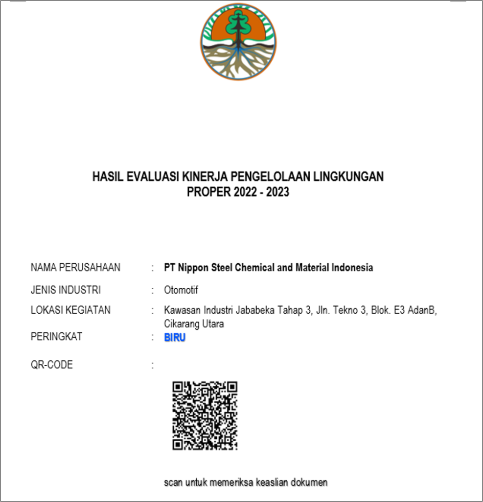 Management System - PT. Nippon Steel Chemical And Material Indonesia